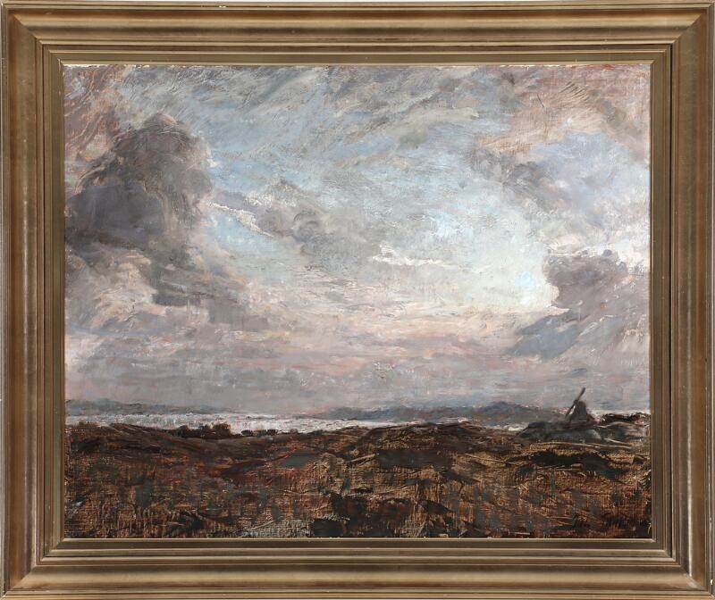 Julius Paulsen | Heavy clouds over the ocean at sunset (1908) | MutualArt