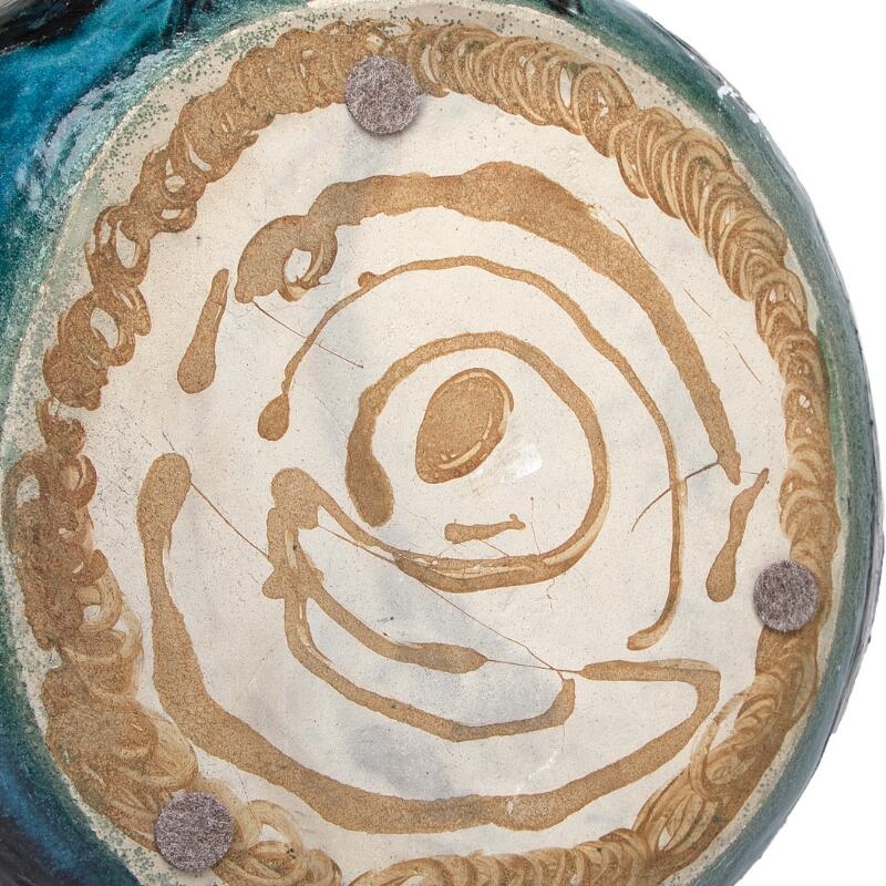 Birte Weggerby | A large, round earthenware vase modelled with narrow ...