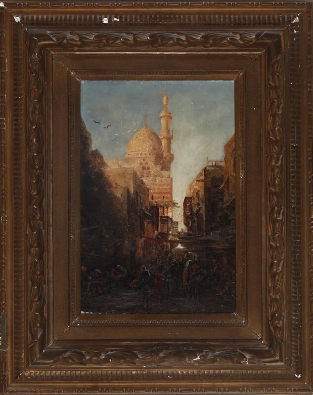 Adolph Böhm | Street scenery with a mosque | MutualArt