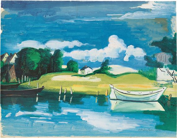 Max Pechstein | Lake landscape. (1932) | MutualArt
