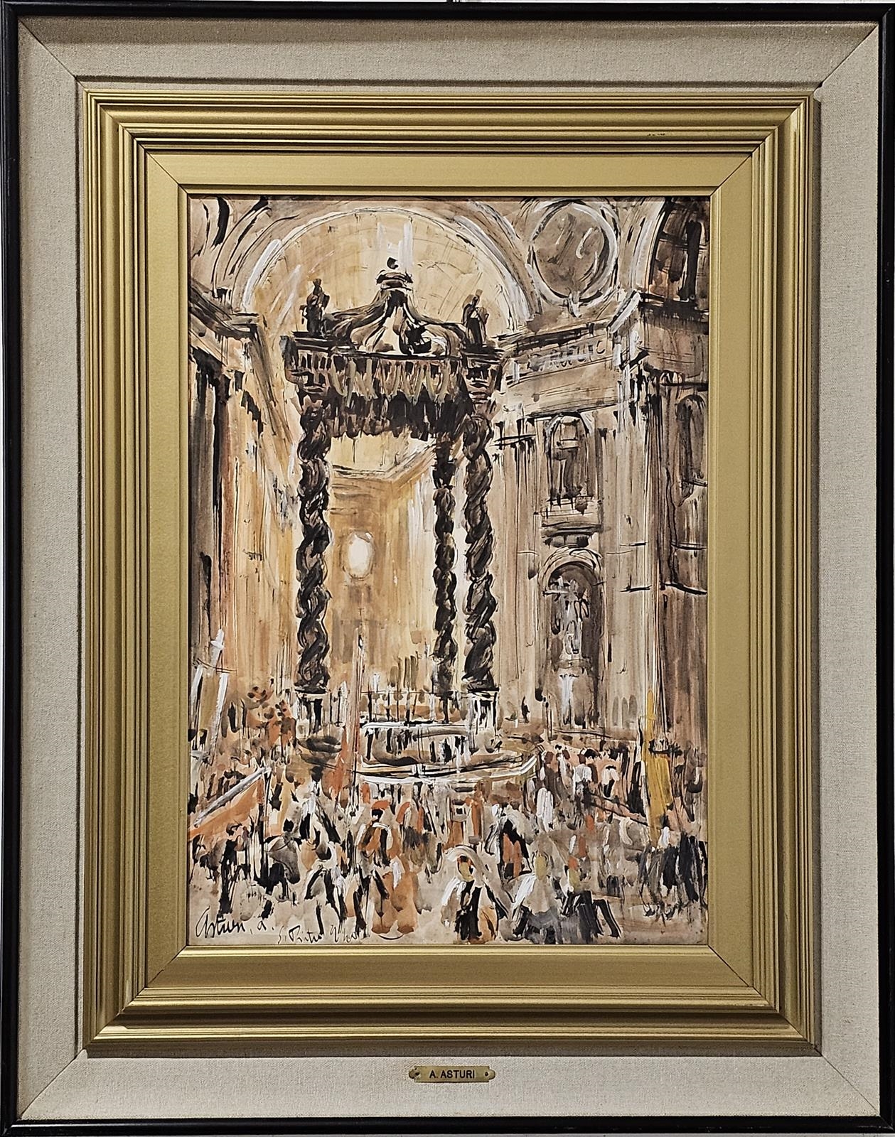 Antonio Asturi | Interno di San Pietro a Roma 1940 (1940) | MutualArt