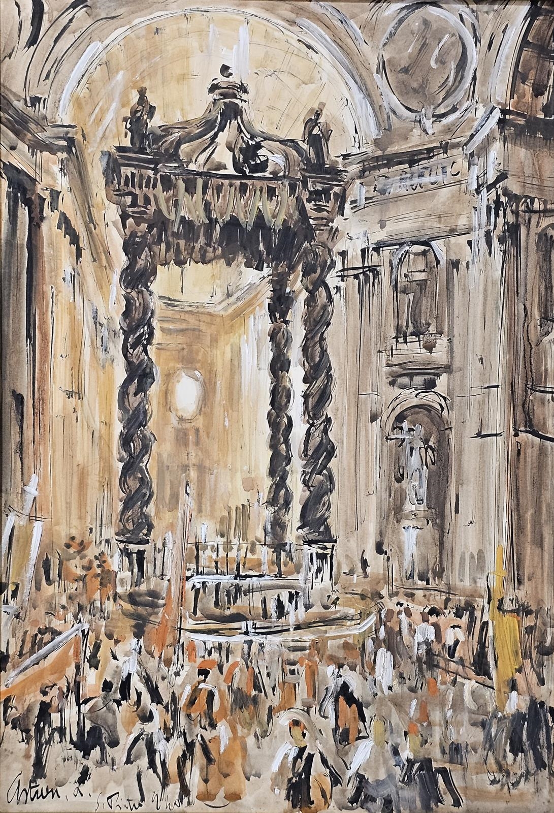Antonio Asturi | Interno di San Pietro a Roma 1940 (1940) | MutualArt