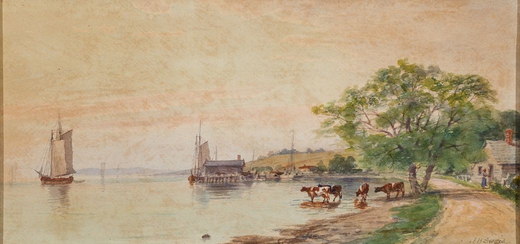 James Brade Sword | Coastal Village with Cattle | MutualArt