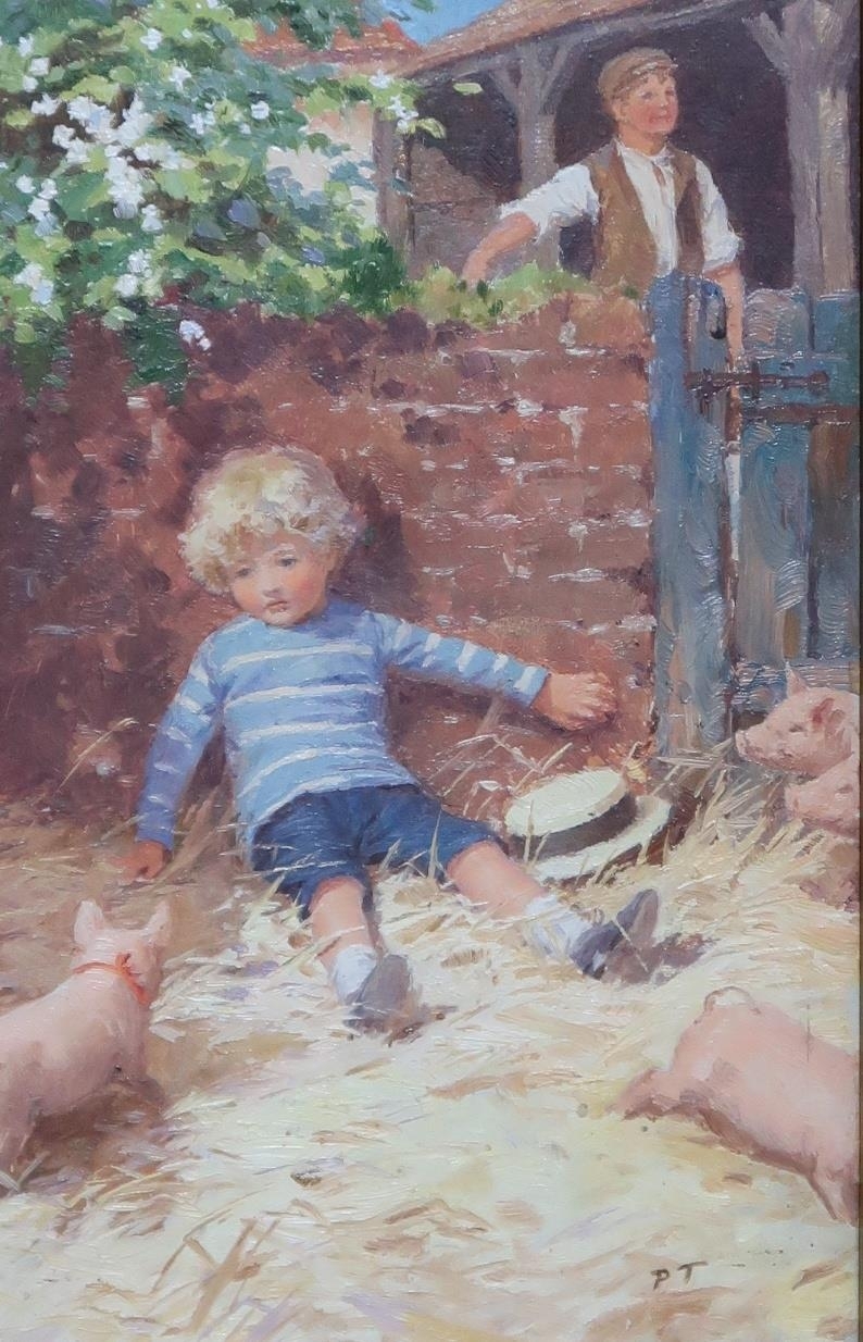 Percy Tarrant | Child with piglets | MutualArt