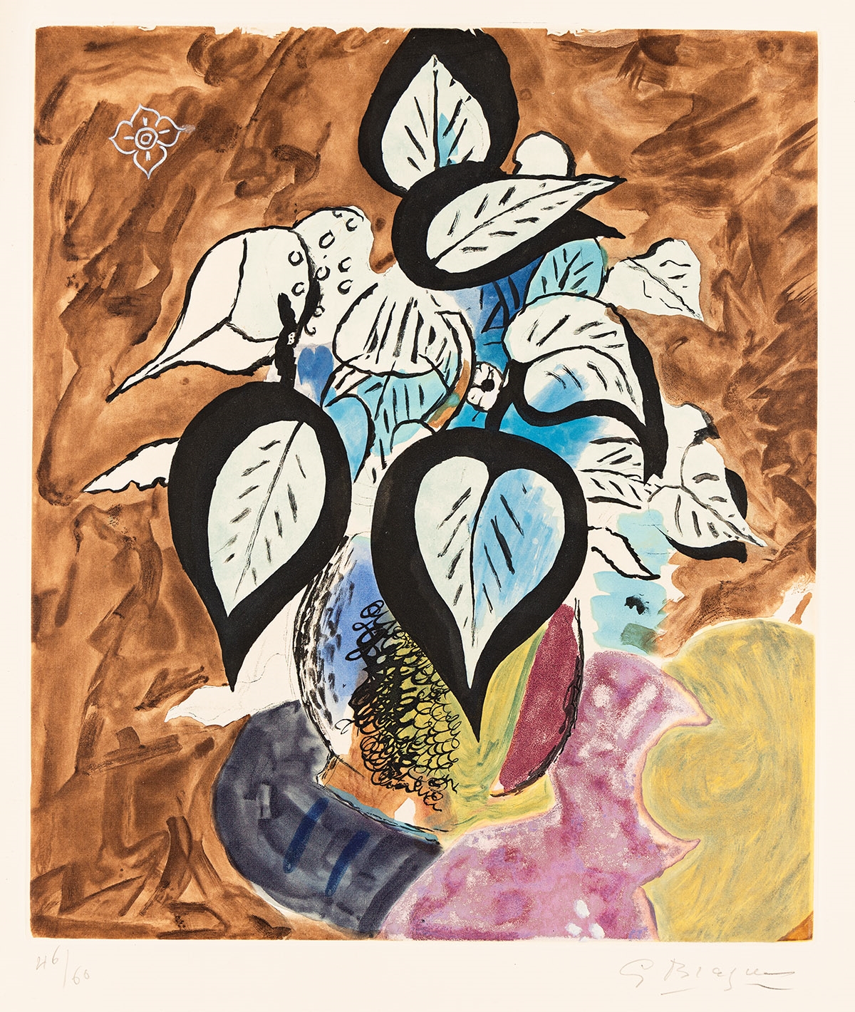 Georges Braque | Feuillage en couleurs. (1956) | MutualArt