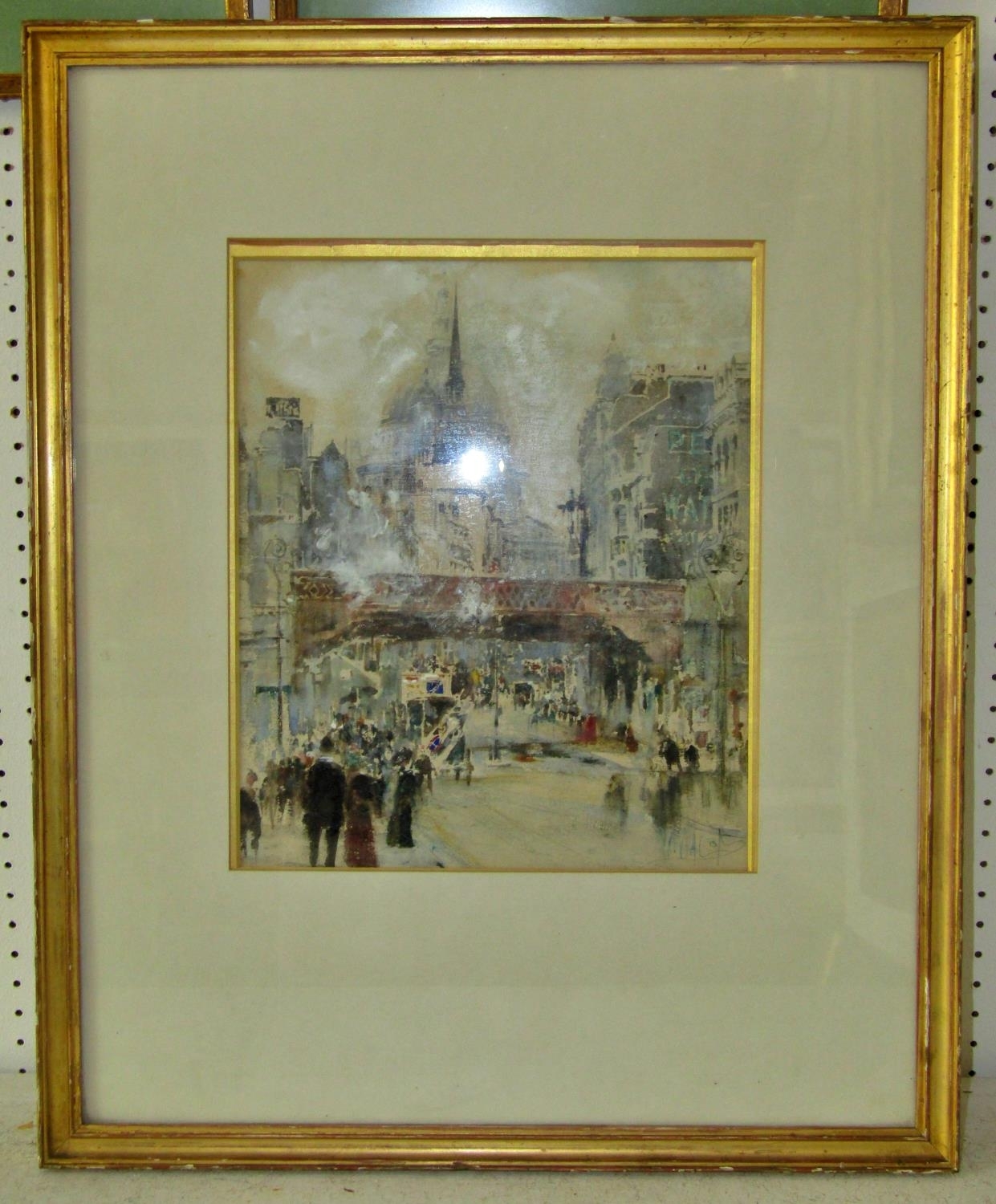 William Walcot | bustling London street scene with St Paul's Cathedral ...