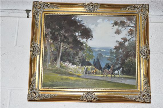 Frank Duffield | A LANDSCAPE WITH FIGURES ON HORSEBACK | MutualArt