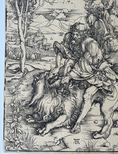 Albrecht Dürer | Samson fighting the lion | MutualArt
