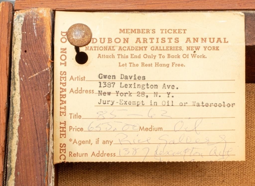 Gwendoline Davies | New York School (1962) | MutualArt