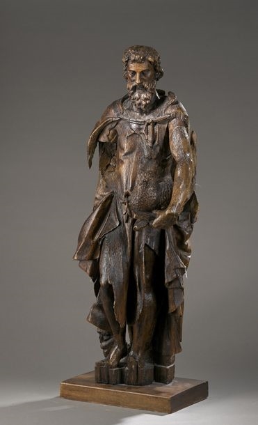 French School, 16th Century | Saint Jean-Baptiste en chêne sculpté ...