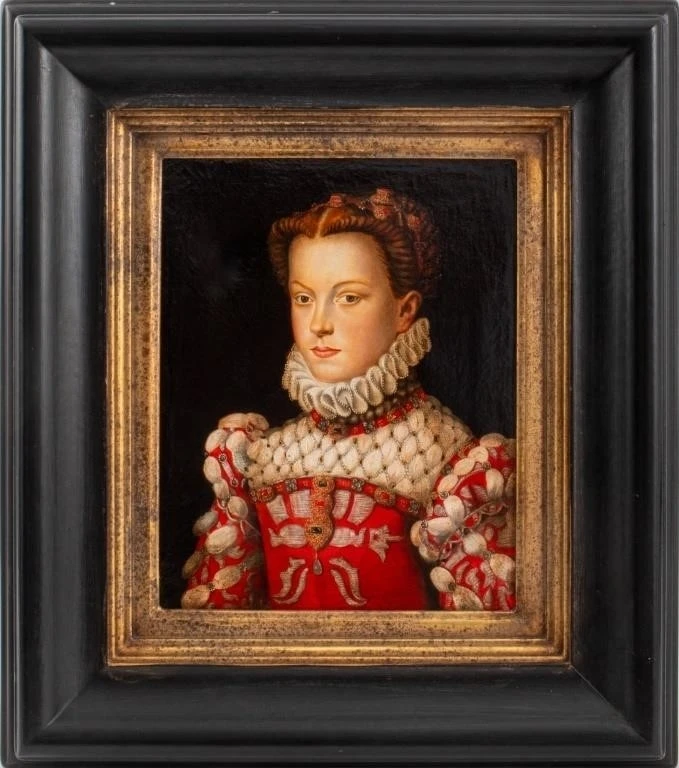 François Clouet | Portrait of a lady in a lace collar. | MutualArt