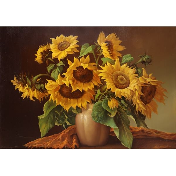 Piotr Topolski | Vase with sunflowers | MutualArt