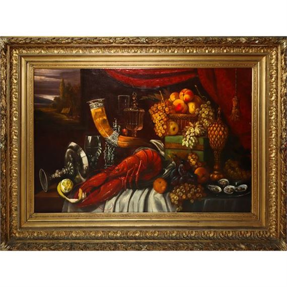European School, 19th Century | Still life with cornucopia and lobster ...