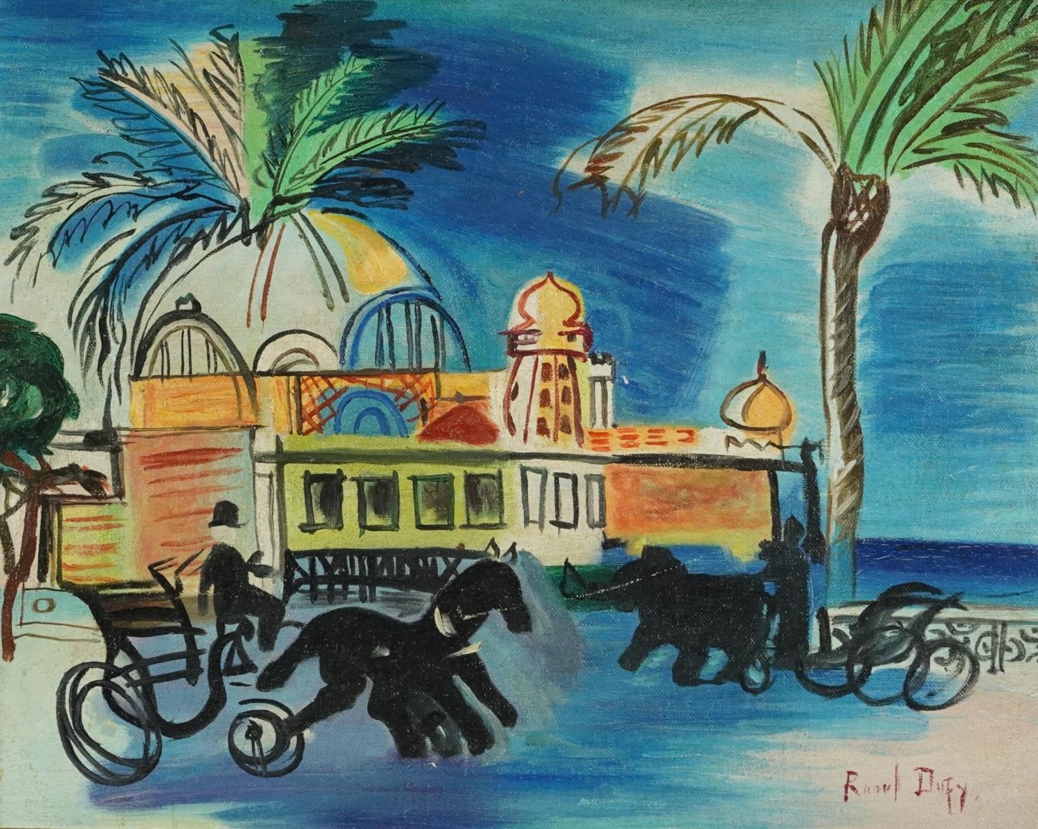 Raoul Dufy | Promenade with horse drawn carts | MutualArt