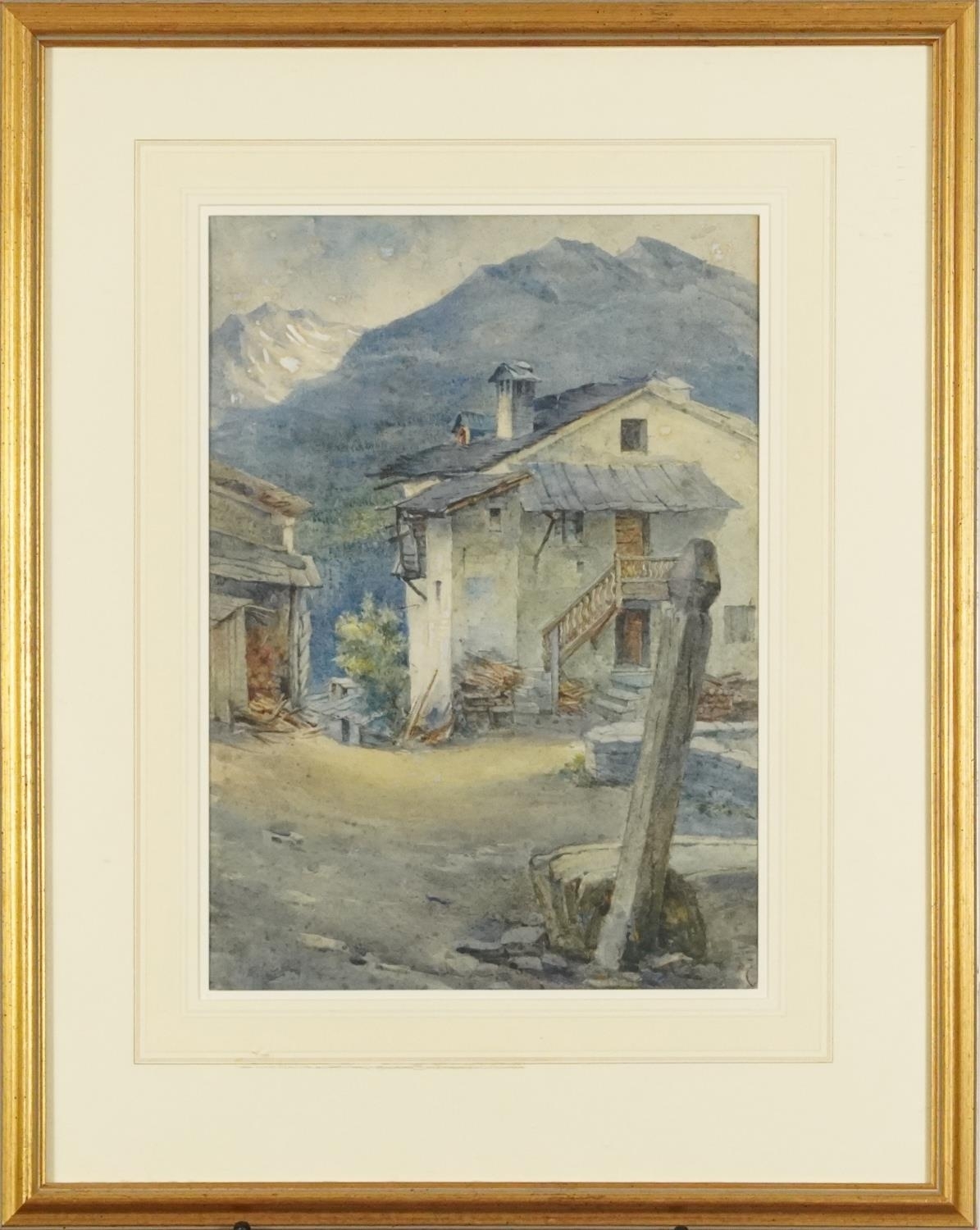 George Ward | Continental village with mountains (19th Century) | MutualArt