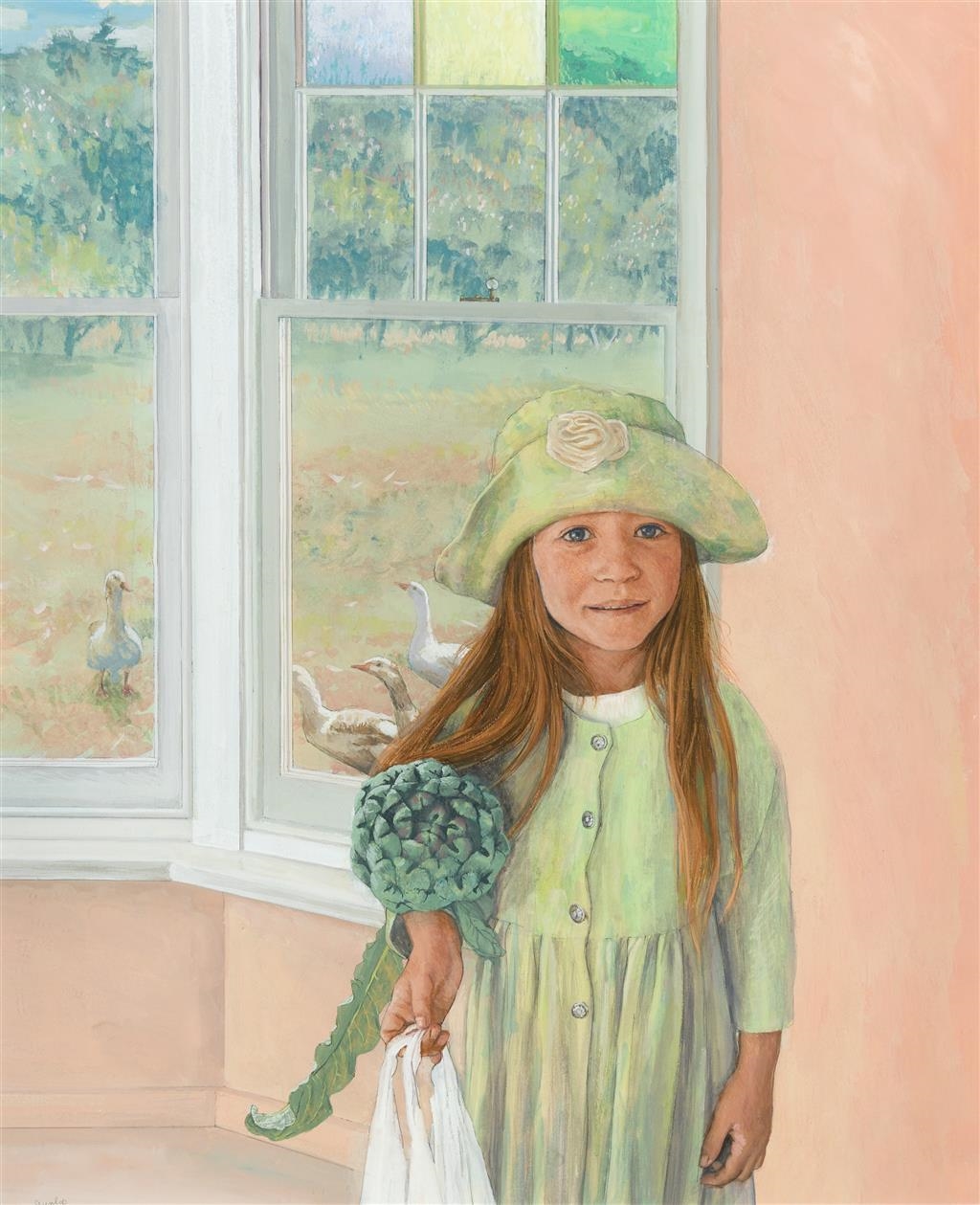 Brian Dunlop | Young Girl with Flowers | MutualArt