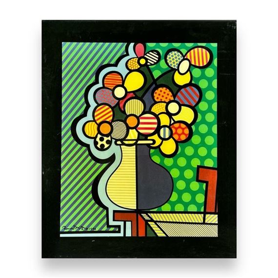 Romero Britto | Romero Britto Print Of Still Life In Lacquer Frame ...