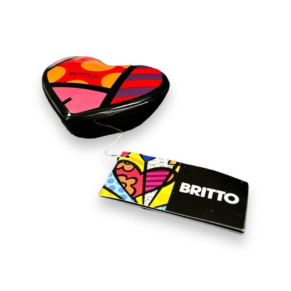 Romero Britto | 2 Romero Britto Giftcraft Heart Shaped Paperweight ...