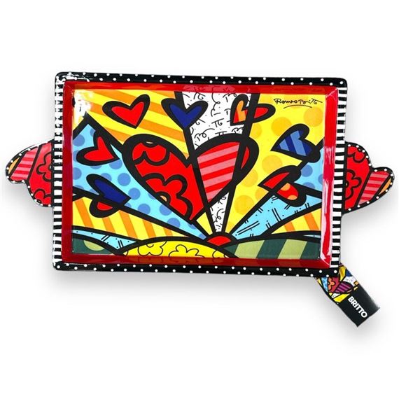Romero Britto | Romero Britto Ceramic Hearts Serving Platter | MutualArt