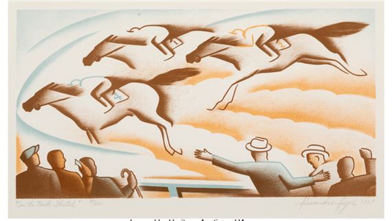 Alexandre Hogue | On the Back Stretch (1935) | MutualArt