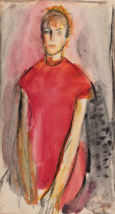 Corneliu Baba | Portret în roșu | MutualArt