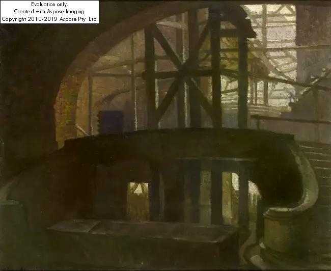 Clare Atwood | British 1866-1962 - Industrial interior (1911) | MutualArt