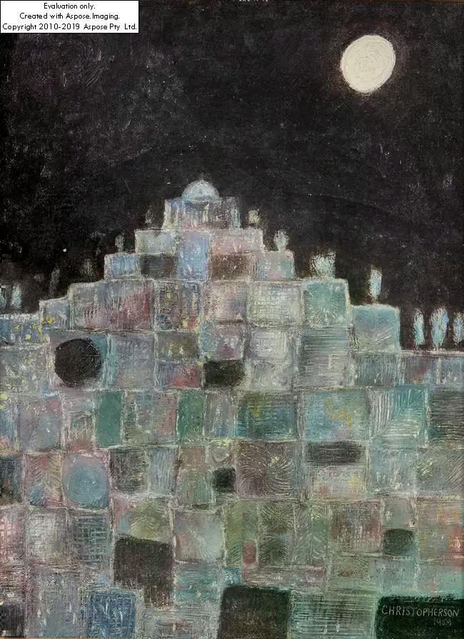 John Christopherson | British 1921-1996 - Temple on old wall with ...