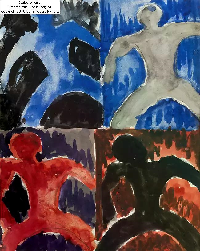 Josef Herman | Polish/British 1911-2000 - Four figures study ...