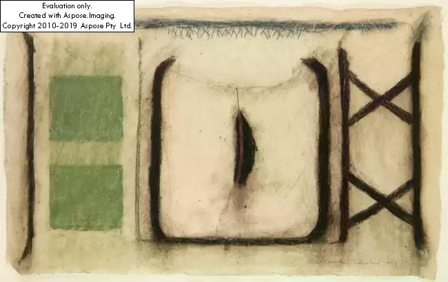 Elizabeth Blackadder | Boat Beside Two Fields (1952) | MutualArt