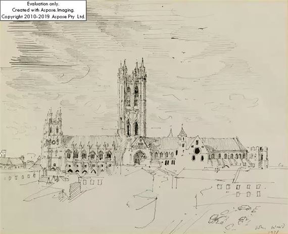John Stanton Ward | Canterbury Cathedral (1970) | MutualArt