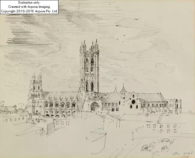 John Stanton Ward | Canterbury Cathedral (1970) | MutualArt