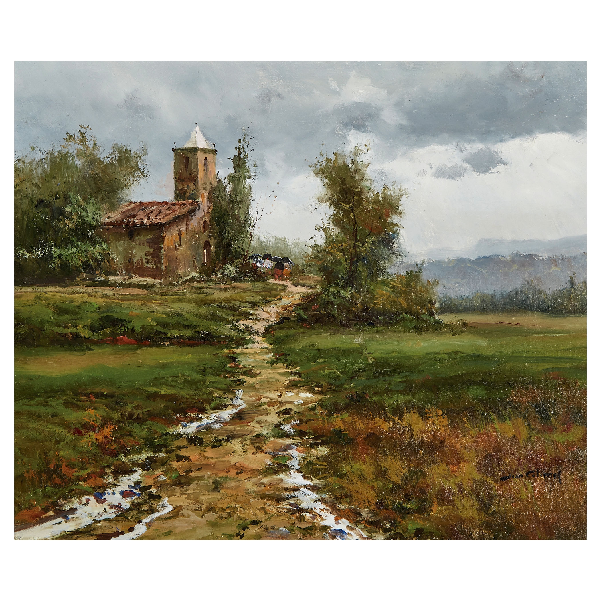 Joan Colomer Valls | Paisaje con iglesia | MutualArt