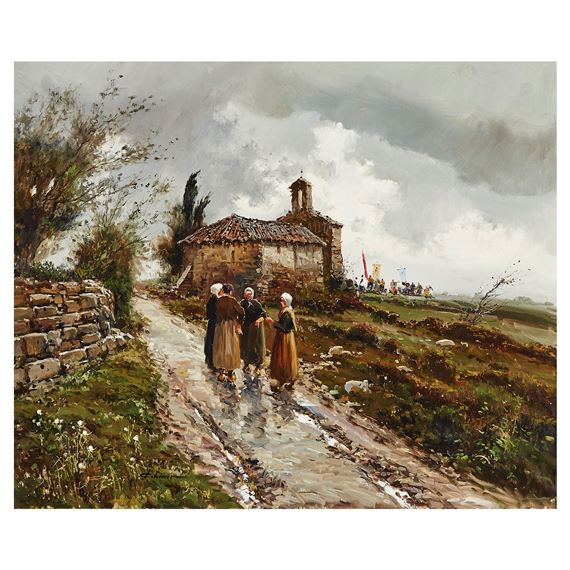 Josep Colomer Comas | Paisaje con figuras | MutualArt