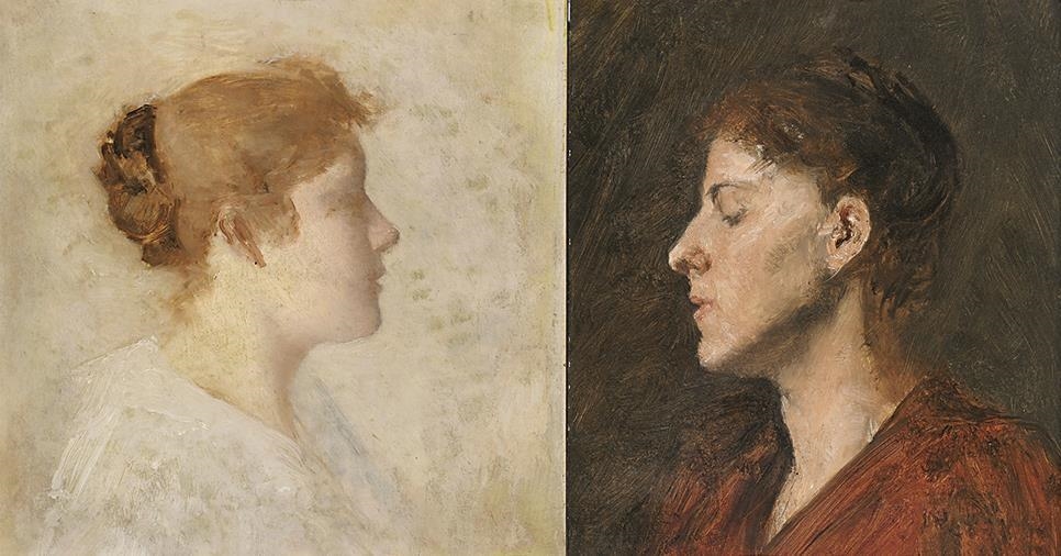 Franz Rumpler | Lady shown in Profile Against a Golden Background ...