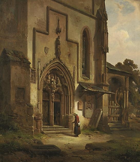 Albert Emil Kirchner | Das Portal der Spitalkirche in Meran | MutualArt