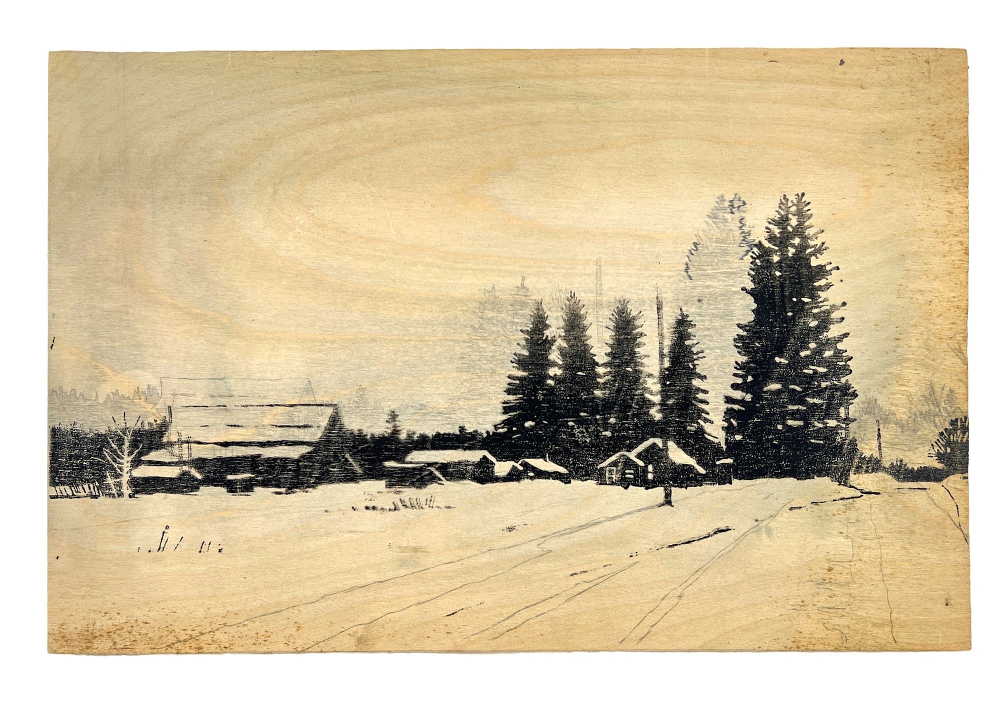 Mike Lynch | Sketch on Board For A Woodcut by Mike Lynch | MutualArt