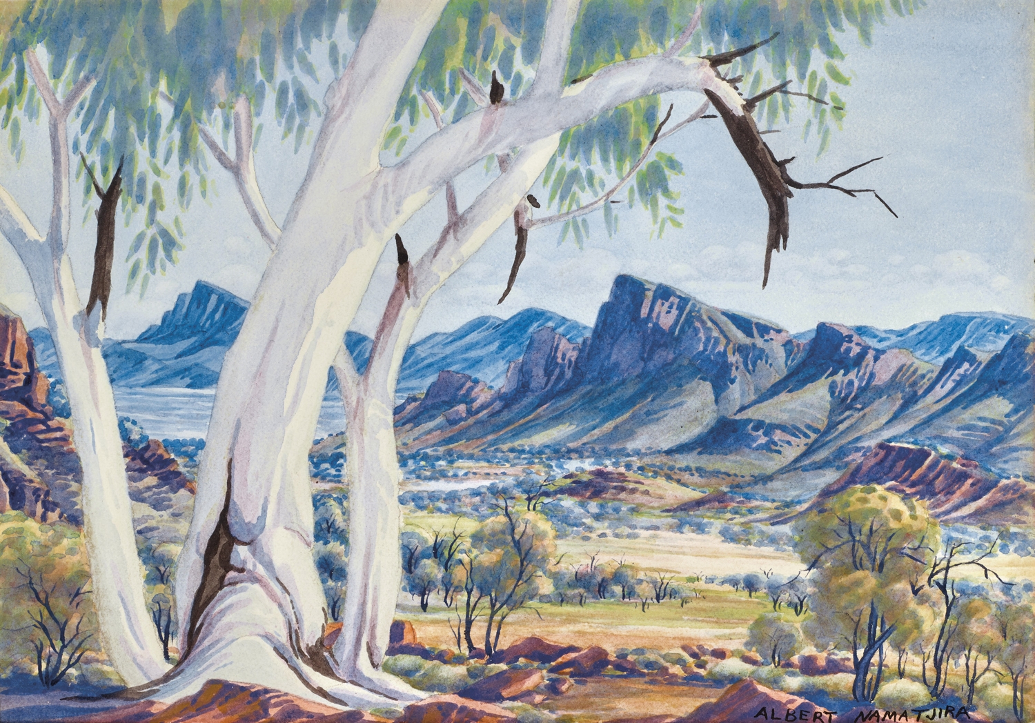 Albert Namatjira | A PRINT BY ALBERT NAMATJIRA | MutualArt