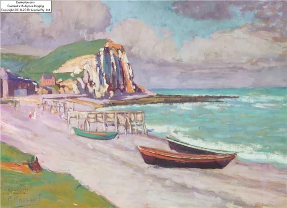 Paul Mascart | Fishing boats on the shore | MutualArt