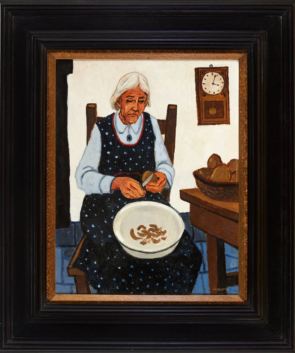 James MacIntyre | WOMAN PEELING POTATOES | MutualArt