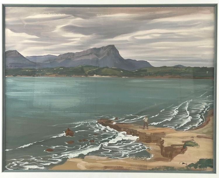 Albert Decaris | Le Coudon seen from the Giens peninsula | MutualArt
