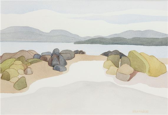 Betty Warnock | Untitled - Lakeside Rocks (1988) | MutualArt