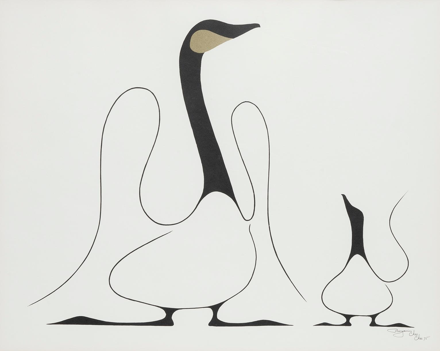 Benjamin Chee Chee | Swallows in Flight | MutualArt