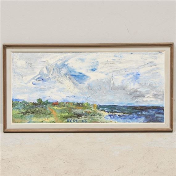 Bengt Elde | Hus vid kust. Signerad (1966) | MutualArt