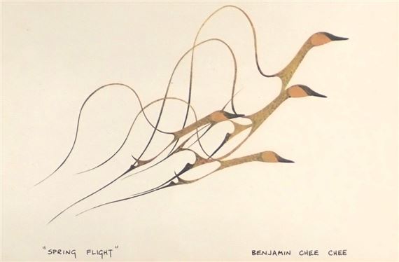 Benjamin Chee Chee | After Benjamin Chee Chee. Three framed prints ...