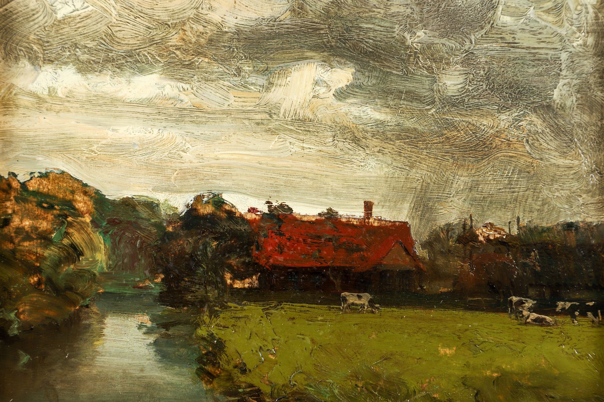 Gyula Hary | Landscape with Farmhouse (1902) | MutualArt