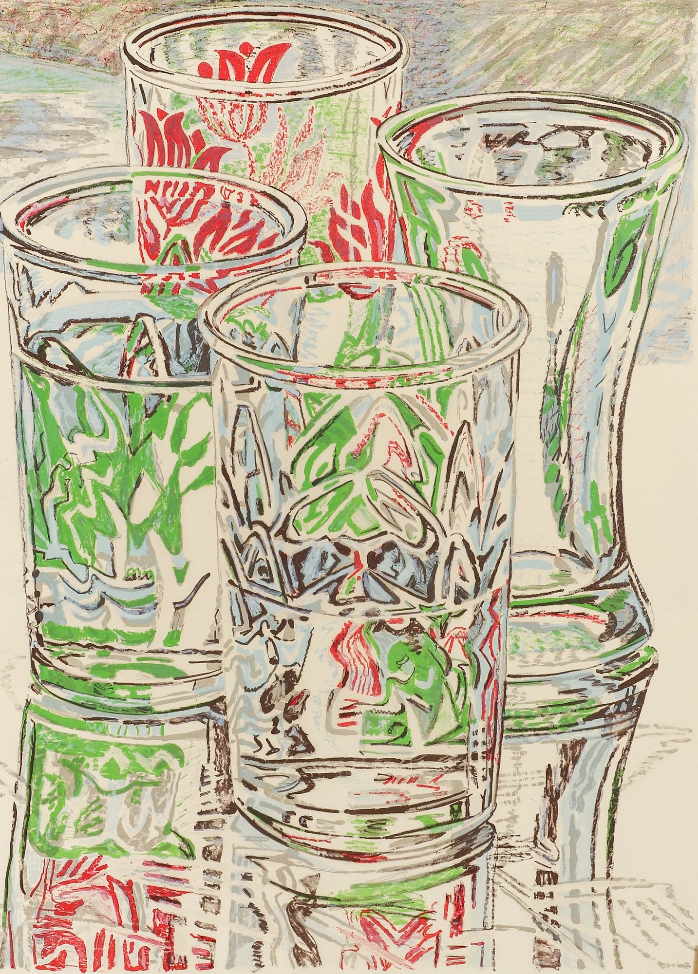 Janet Fish | Skowhegan Water Glasses (1975) | MutualArt