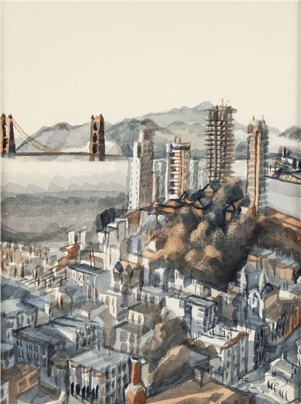 Henry Koerner | San Francisco Skyline (1976) | MutualArt