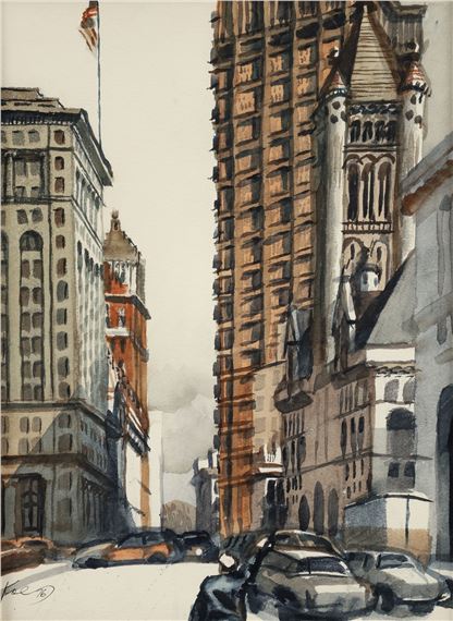 Henry Koerner | Downtown Pittsburgh (1976) | MutualArt