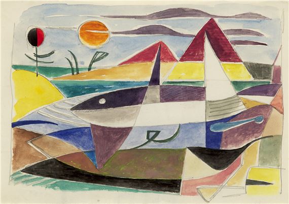 Willi Hertlein | Untitled (konstruktivistische Inselszene) (1960 ...