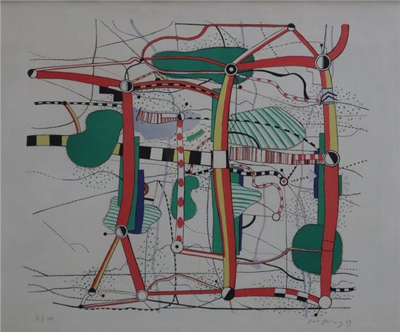 Peter Brüning | Surrealistischer Stadtplan, Blatt aus der Serie ...